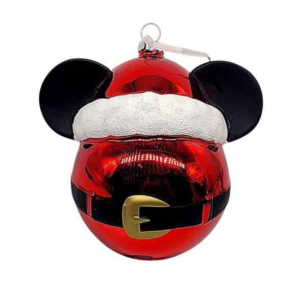 Disney | Holiday | Disney Original Santa Mickey Mouse Glass Christmas ...